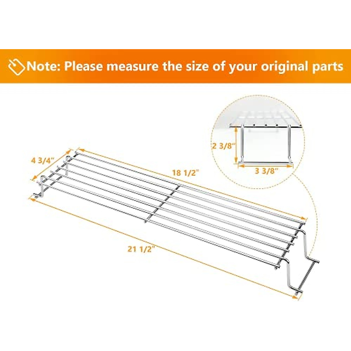 Hisencn 69866 Warming Rack for Weber Spirit I & II 200 Series with Up Front Control, for Weber Spirit E210 S210 E220 S220 Weber GS4 Spirit II Grill, 21.5 inch Grill Rack for Weber Spirit 2 Grill,67026