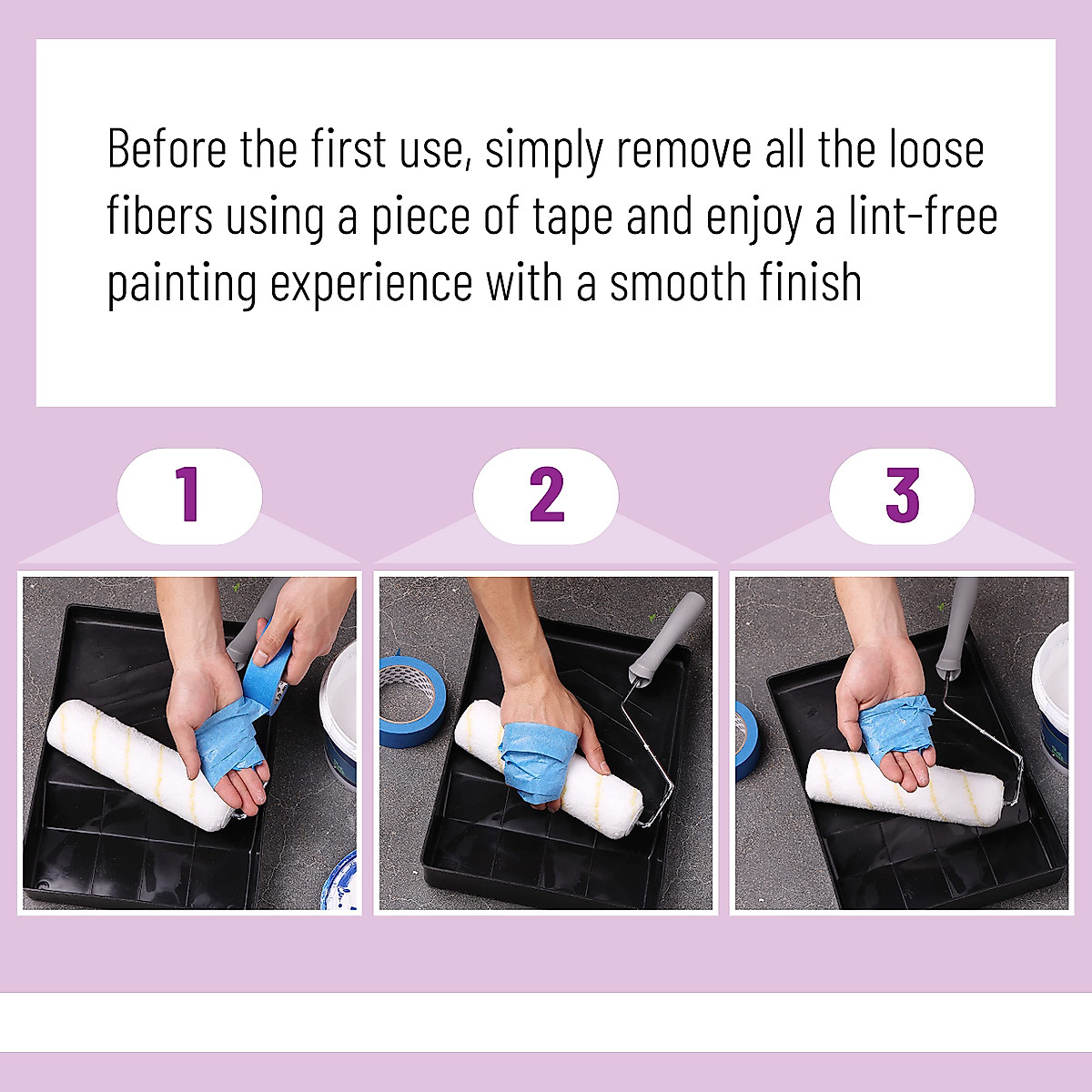 Bates- Paint Roller Covers, 9" Roller Covers, Pack of 5, Covers for Paint Rollers, Naps for Paint Roller Brush, Roller Naps, House Painting Supplies, Nap for Roller Frame, Covers for Paint Roller Kit