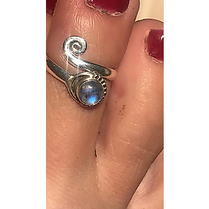Labradorite Stone Toe Ring 925 Sterling Silver Ring Feet Body Jewellery Handame Toe Ring Gemstone Adjustable Toering For Girls Women Gift Jewellery Labradorite Stone Ring Midi Ring