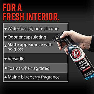 Adam’s Total Interior Cleaner & Protectant (16oz) - Car Interior Quick Detailer & SiO2 Protection - Ceramic Infused UV Protection, Anti-Static, OEM Finish - For Leather, Vinyl, Plastics, Glass & More