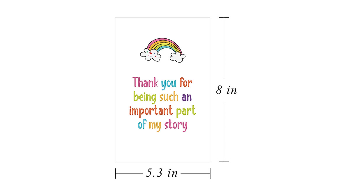 Comting Teacher Thank You Card, Rainbow Teaching Assistant Appreciation ...