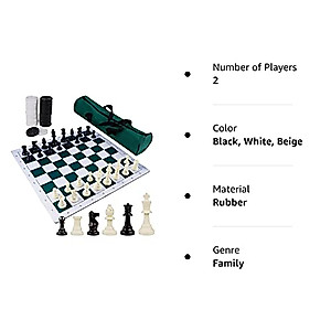Juegoal 20" Portable Chess & Checkers Set, 2 in 1 Travel Board Games for Kids and Adults, Folding Roll up Chess Game Sets, Extra 26 Checker Pieces, Tournament Thick Mousepad Mat with Storage Bag