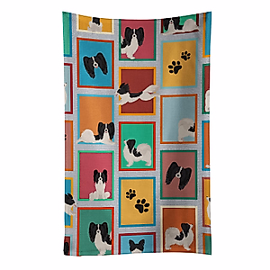 Caroline's Treasures MLM1167KTWL Lots of Black and Whtie Papillon Kitchen Towel Dish Cloths Guest Hand Towel Decorative Bathroom Towel for Face,Tea, Dishcloth, Kitchen and Bath