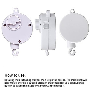 Urvoo 34 Inch Baby Crib Mobile Bed Bell Holder with Music Box,Adjustable Holder DIY Arm Bracket Nut Screw