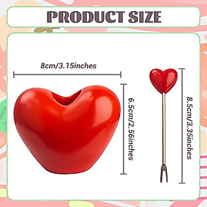 Set of 10 Stainless Steel Fruit forks and 1 Love Holder, Fruit Forks Dessert Forks Salad Forks Food Picks