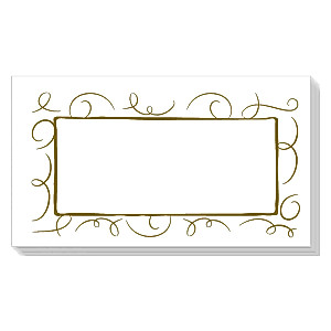 PaperDirect White Cover Stock Place Cards with Filigree Gold Foil Border, 200-Pack
