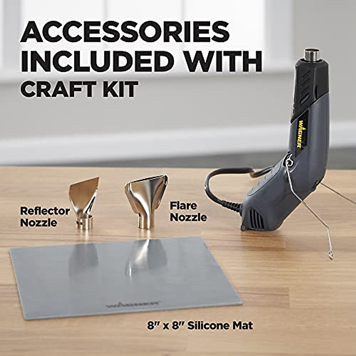 Wagner Spraytech 2410909 HT400 Craft Kit Heat Gun, Heat Gun Kit for Crafting, Embossing, Candle Making, Shrink Wrapping, and More, Embossing Heat Tool Craft Gun, Dual Temperature 680 & 450 degrees