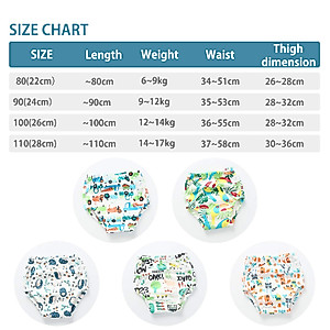 Potty Training Underwear for Boys and Girls,Plastic Waterproof Pants for Baby at Night-6 Pack