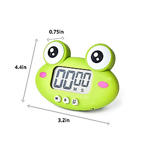 Kitchen Timer, Cute Cartoon Animal Countdown Timer, Digital Cooking Timer with Magnetic, LCD Large-Screen Visual Clock, Hangable Alarm Clock with Stand，for Cooking Bake Sport Game (Timer-QW)
