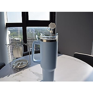 3 Pack Straw Covers Cap for Stanley Cup Accessories, 10mm Cute Silicone Straw Topper for Stanley 30&40 Oz Tumbler, Reusable Drinking Straw Tips Lids for 10mm Straws, Dust-Proof Straw Protectors