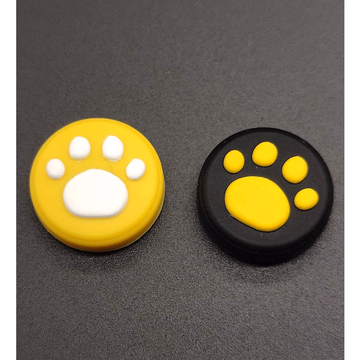 2 x Silicone Analog Controller Thumb Stick Joystick Grips Cap for Nintendo Switch NS & Switch Lite Controller Joy-Con ThumbStick Cute Cat Paw Claw (White-Pink)