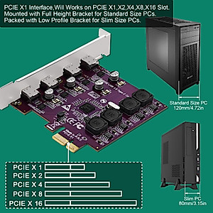 FebSmart 4X 5Gbps USB-C Ports PCI Express USB 3.0 Expansion Card for Windows 11, 10, 8.x, 7, Vista, XP Desktop PCs, Built in Self-Powered Technology, No Need Additional Power Supply (FS-U304C-Pro)