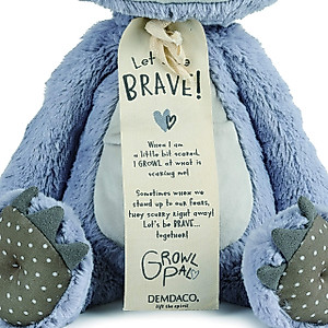 DEMDACO Growl Pal Let's Be Brave Polka Dot Purple 16 inch Plush Fabric Figure Toy