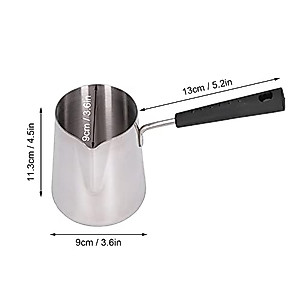 Udavivi Sauce Pan - Turkish Coffee Pot - Seafood Boil Pot - Saucepans - Turkish Coffee Pot 600ml Stainless Steel Glossy Surface High Temperature Resistant Easy to Clean Butter Warmer