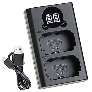 FB Dual Charger for Sony NP-FZ100 Battery, Compatible with Sony A7III, A7SIII, A7R4, A9, A9S Cameras, Designed with LCD Display, Support Type-C and Micro USB, Sony a7iii Battery Charger