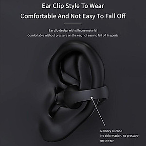 Ear-Clip Bone Conduction Headphones Bluetooth 5.3, Painless Wireless Open Ear Clip on Headphone,Waterproof Mini Sport Running Earring Earphone, Noise Cancelling/HiFi Quality/Long Battery Life