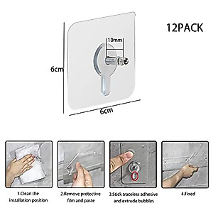 Chris.W 12Pcs Wall Screw Nails Stickers No Drilling No-Trace Wall Mount Hanging Nails Heavy Duty Reusable Adhesive Sticky Screw for Shower Room Bathroom Kitchen Shelf Basket Mouting(10MM)