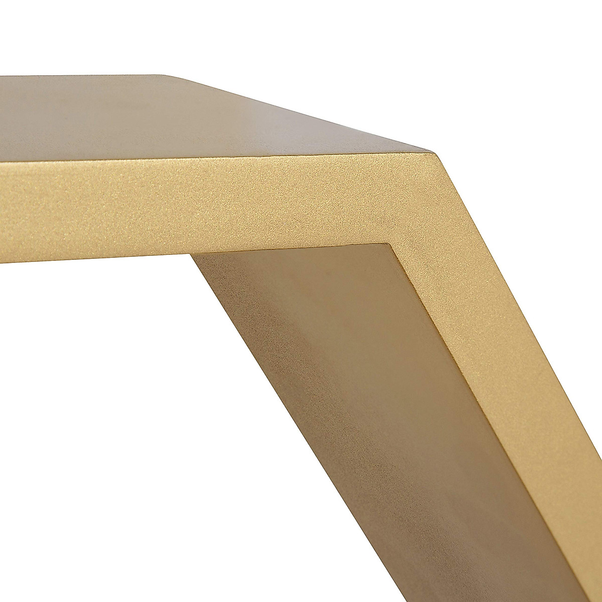 Kate and Laurel Putnam Hexagon Shelf, Set of 3, Gold, Dynamic Geometric Wall Decor and Storage
