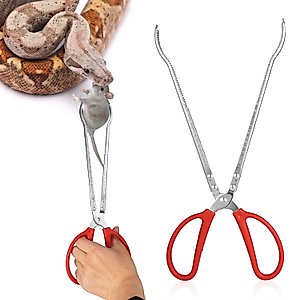 Reptile Feeding Tongs, 15 Inch Snake Feeding Tongs Anti-Skid Easy-Grip Extra Long Tweezers for Terrarium Corn Ball Python Accessories Axolotl Bearded Dragon Feeding Supplies