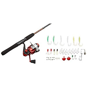 Ugly Stik 5’ Complete Spinning Kit Fishing Rod and Reel Spinning Combo, Ugly Tech Construction with Clear Tip Design, 5’ 2-Piece Rod, Red