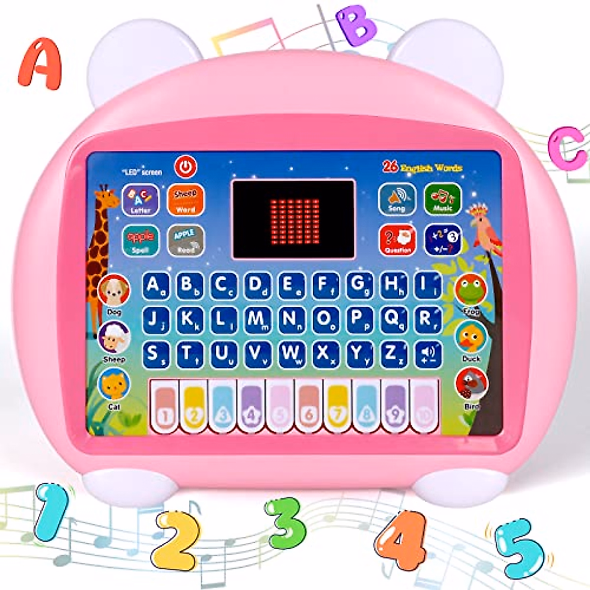 1 2 3 Year Old Girl Gifts, Alphabet abc Learning for Toddlers Toys Age 1-2-4 Learning Toys for 2-3-4 Year Olds Toddler Girl Toys for 1-3 Years Old Kids Laptop Birthday Gifts for Girls Tablet for Kids