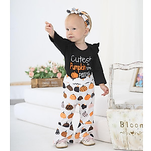 BIRTHDAY SHARK Infant Girl My 1st Thanksgiving Outfit Baby Girl Thanksgiving Outfit Cutest Pumpkin in The Patch Girl Outfit (Black,6-12 Months)