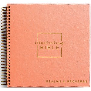 Illustrating Bible NIV: Books of Psalms & Proverbs - Spiral Bound Bible Journal, Coral