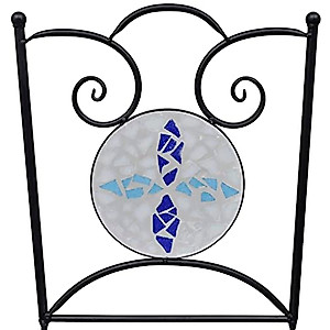 vidaXL Bistro Table 23.6" Mosaic with 2 Chairs Blue and White Chair Furniture