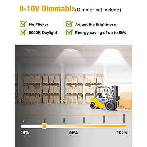 JC-LGL 300W LED Linear High Bay Light with PIR Sensor，LED High Bay Shop Lights Fixture, Compatible with Industrial 120-277V, LED Linear High Bay Light for Shop Garage Warehouse
