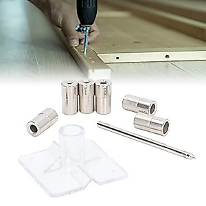 Drill Bushing Set, 8 Pcs Self Centering Dowel Jig Kit 6 Size Inner Diameter Alloy Steel Drilling Guide Centering Puncher Locator Set, Tips