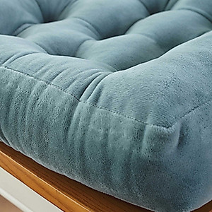 LUYAJYI Dining Chair Chair Cushions, 4 inch Thick Chair Cushions, Warm and Comfortable Square Chair Cushions for Home, Kitchen, Living Room Decor (Black, 17.7x17.7 inch)