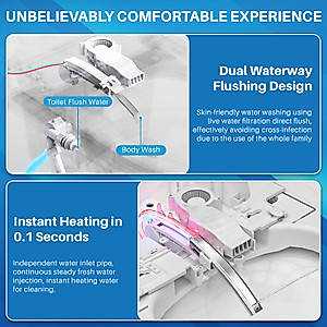 MYDEPOT Smart Bidet Toilet with Unlimited Heated Water/Adjustable Washing Settings/Air Dryer/LED-light, One Piece Bidet-Toilet with Remote Control/Auto Open&Close Cover
