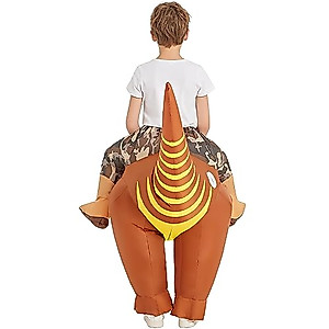 GOOSH Inflatable Dinosaur Costume Kid 36IN Riding T Rex Air Blow up Dinosaur Costume for Halloween Cosplay Party
