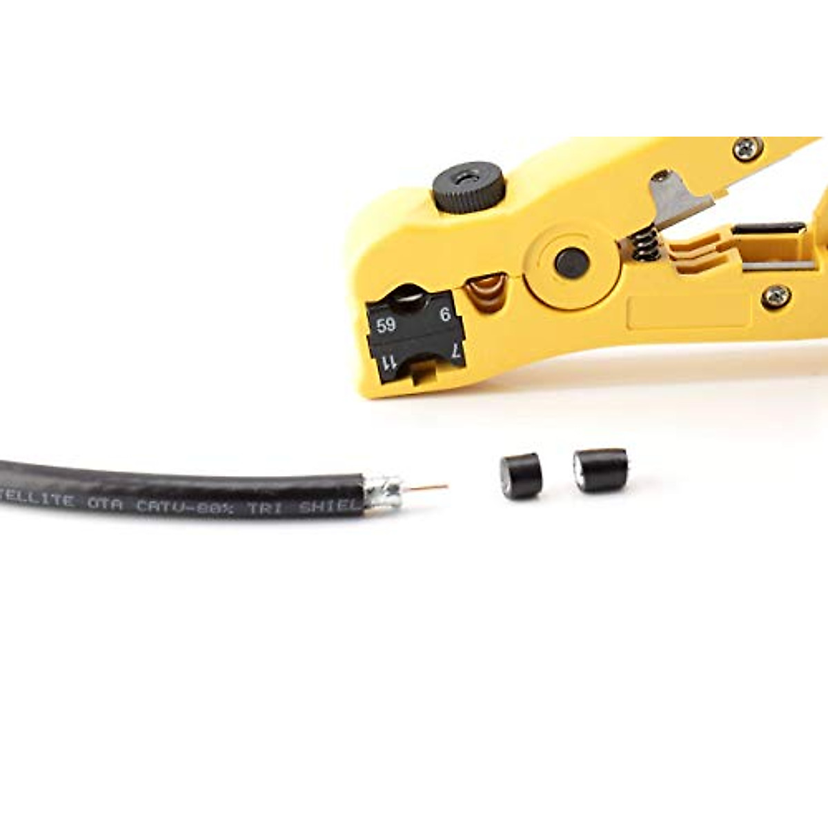 Premium Coaxial Cable Cutter/Prepping Tool for RG59, RG6, RG7, and RG11 - Stripping Tool for Category Cable- CAT6 CAT5 CAT3 Stripper - Universal for coaxial and cat wire