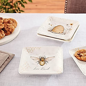 Certified International Bee Sweet 6" Canape/Luncheon Plates, Set of 4 Assorted Designs