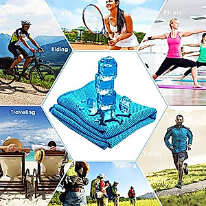 YQXCC 4 Pack Cooling Towels, Cool Towel, Soft Breathable Chilly Towel, Microfiber Ice Cold Towel for Yoga, Golf, Gym, Camping, Running, Fitness, Workout & More Activities
