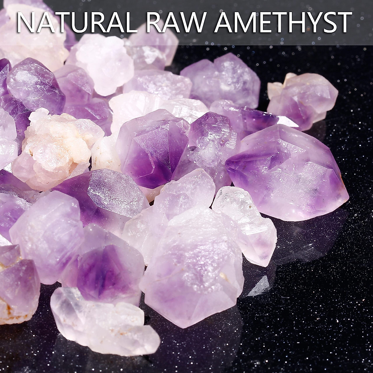 Jewever Natural Amethyst Crystal Bracelet for Women Healing Gemstones and Crystals Beaded Bracelets Meditation Balance Gifts Adjustable