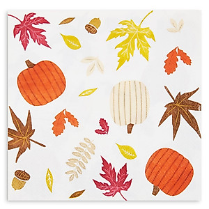 Juvale Autumn Paper Plates and Napkins, Cups, Cutlery for Thanksgiving, Fall Party Supplies (Serves 24, 144 Pieces)