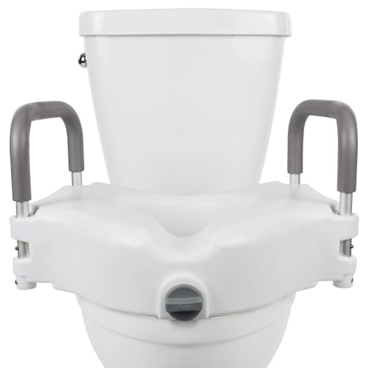 Vive Raised Toilet Seat - 5" Portable, Elevated Riser with Padded Handles - Elongated and Standard Fit Commode Lifter - Bathroom Safety Extender Assists Disabled, Elderly, Seniors, Handicapped (1)