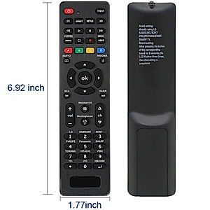 Amiroko Universal TV Remote Control for LG, Samsung, Sony, Philips, Panasonic, Sharp, Toshiba, Hitachi, Vizio, TCL, JVC, Hisense, Vestel, Seiki, Sanyo, Insignia, Magnavox, RCA, Westinghouse Smart TVs