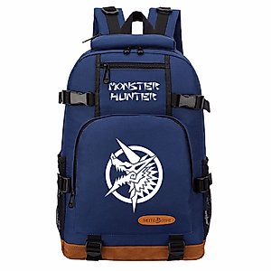 Waroost Unisex Monster Hunter Daypack Student Lightweight Bookbag,Wear-Resistant Laptop Bag Graphic Knapsack for Teen