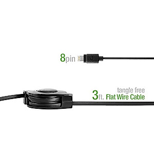 Cellet Retractable iPhone Charger Cable, Lightning Charging Cord, Compatible for Apple iPhone 14 Pro Max Plus13 12 11 iPad Pro Air, iPad Mini, Air Pod, (Apple MFI Certified)