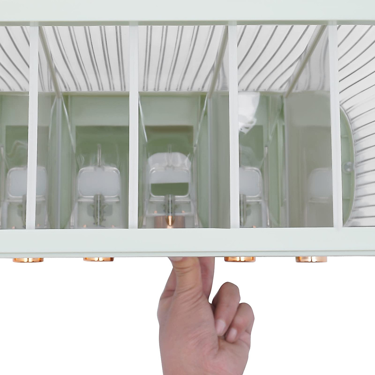 BuYouZaiLaa 6-Grid Multigrain Tank Rice Storage Dispenser Grain Dispenser with Measuring Cup Dry Food Dispenser for Home Kitchen