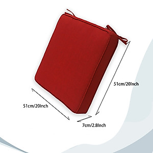 Sunshine Outdoor Indoor/Outdoor Patio Chair Cushion Outdoor Seat Cushions for Patio Furniture 20x20x2.8 inch Set of 4 Chili