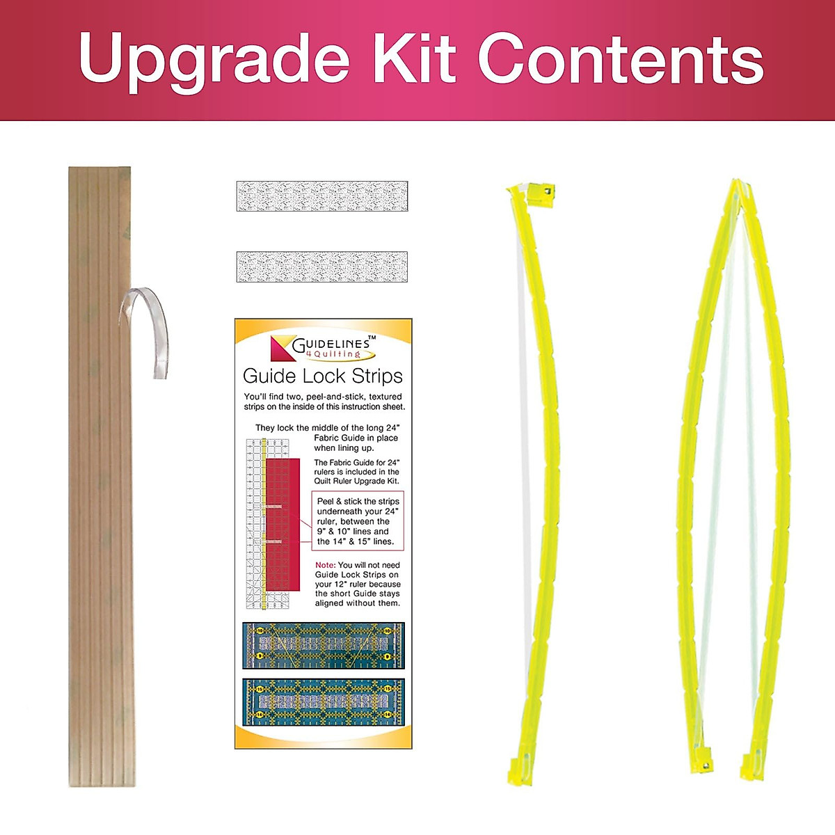 Guidelines4quilting Quilt Ruler Upgrade Kit, Clear