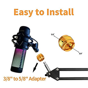 Quadcast Boom Arm - Heavy Duty Adjustable Gaming Microphone Mic Stand Compatible with Hyperx Quadcast S Microphone