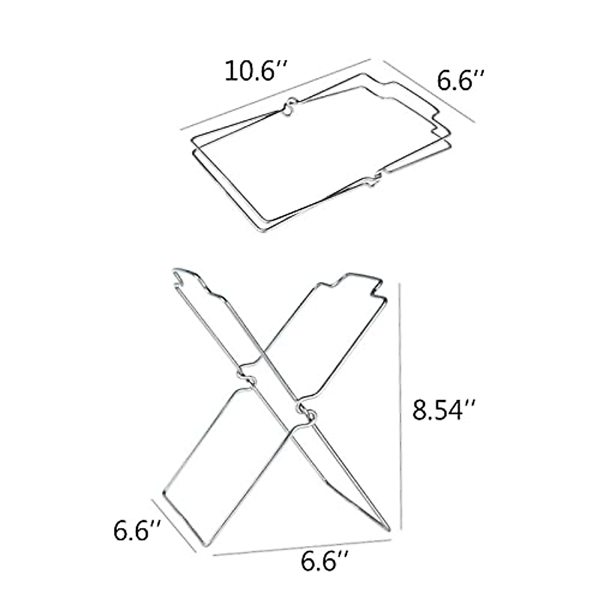 Jonvin 2 PCS Desktop Trash Bag Holder,Metal Mini Countertop Trash Can, Foldable Stainless Steel Garbage Bag Shelf,Dishcloth Towel Rack