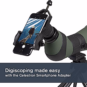 Celestron – LandScout 80mm Angled Spotting Scope – Fully Coated Optics – 20–60x Zoom Eyepiece – Rubber Armored – Tabletop Tripod and Smartphone Adapter