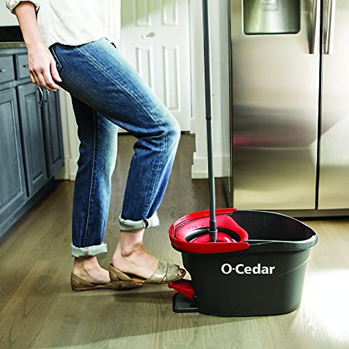 O-Cedar System Easy Wring Spin Mop & Bucket with 3 Extra Refills