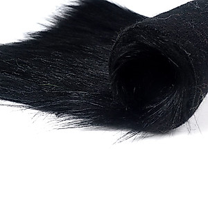 Highshion 3 Sheets Artificial Shaggy Faux Fur Fabric | 9" x 12" | Camera Floor Chair Cover Seat Cushion for Any DIY Craft | Rectangular Patch Costume | Plush Crafting Sewing (9" X 12", Black)